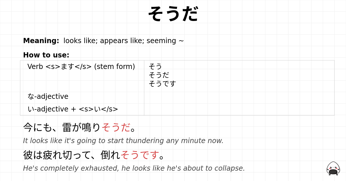 JLPT N4 Grammar: そうだ - jlpt.amgidex.com