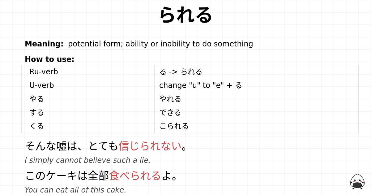 JLPT N4 Grammar: られる - jlpt.amgidex.com